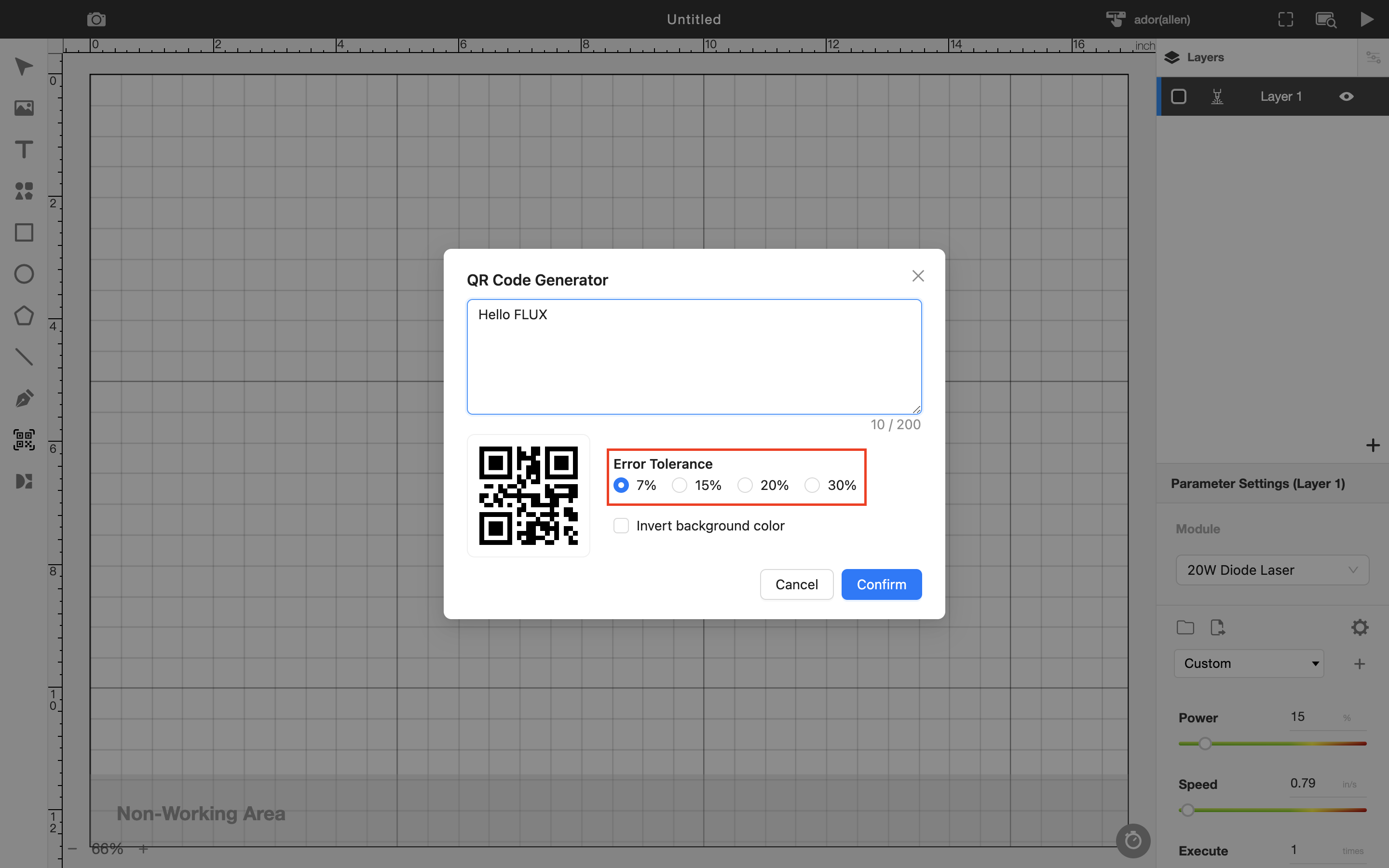 QR-kode-generator - Fejltolerance – FLUX Help Center