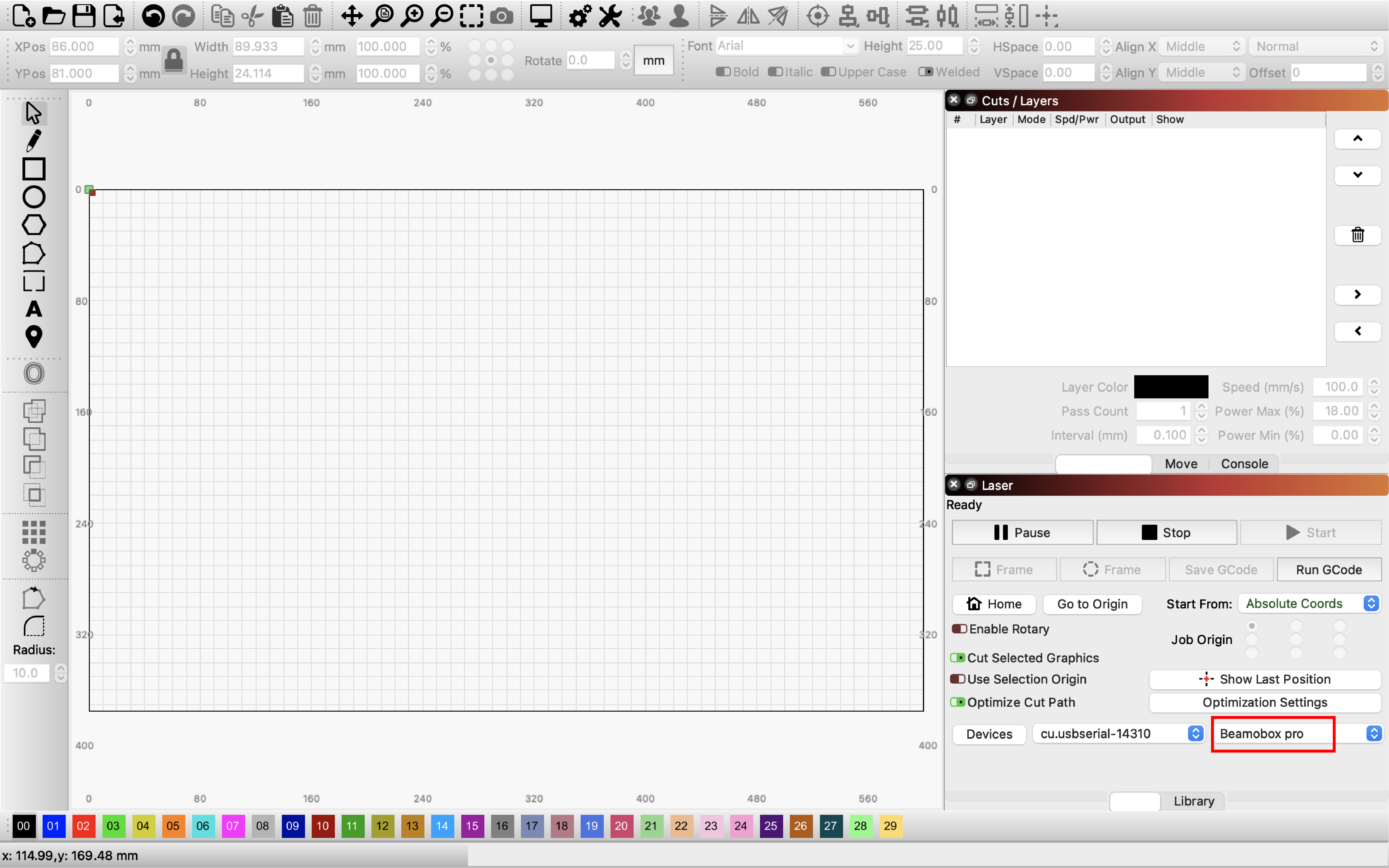 Cavo Bridge LightBurn - Beambox(Pro) – FLUX Help Center